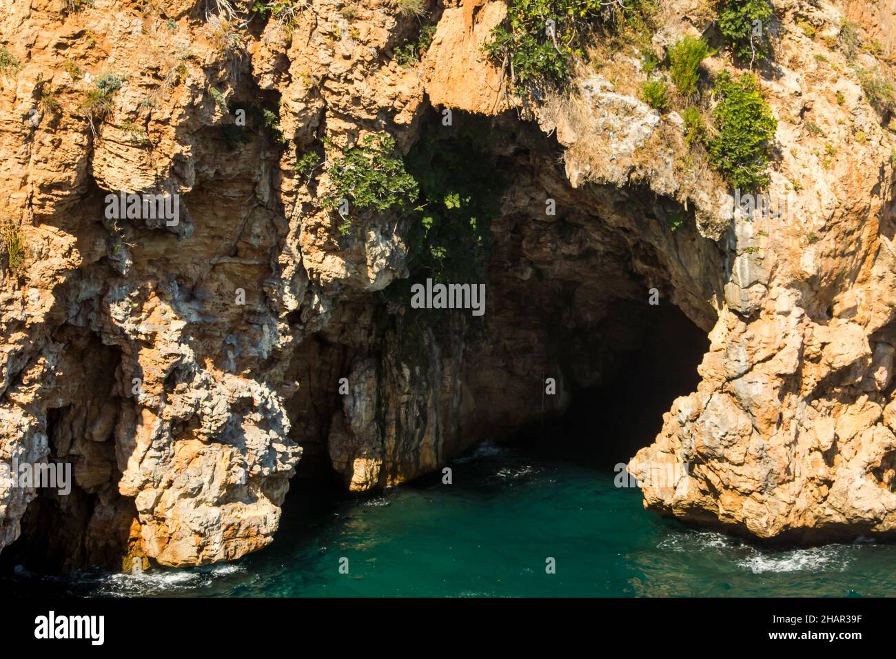 Close-up taken of cave on the sea,Antalya of Turkey Stock Photo - Alamy