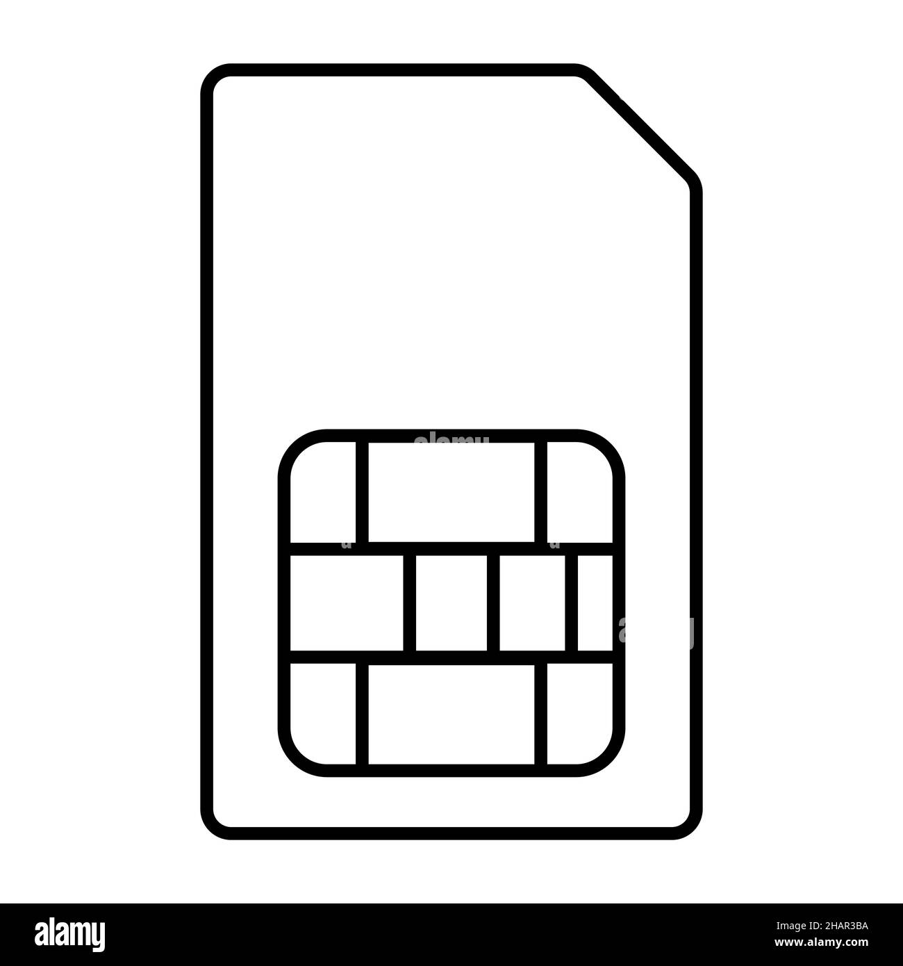 Sim card vector icon. Line art style. Vector illustration isolated on ...