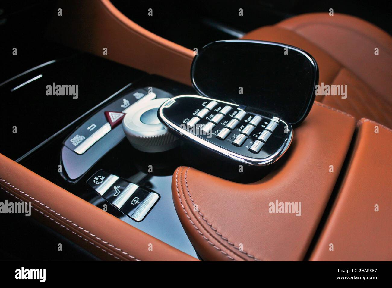 Car interior luxury service. Car interior details Stock Photo - Alamy