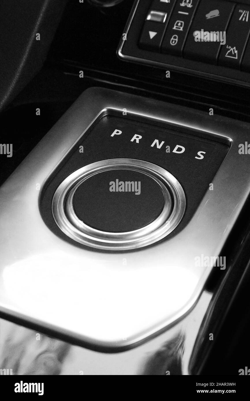 Automatic gearbox lever Black and White Stock Photos & Images - Alamy
