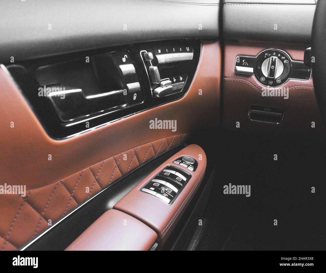 Car interior luxury service. Car interior details Stock Photo - Alamy