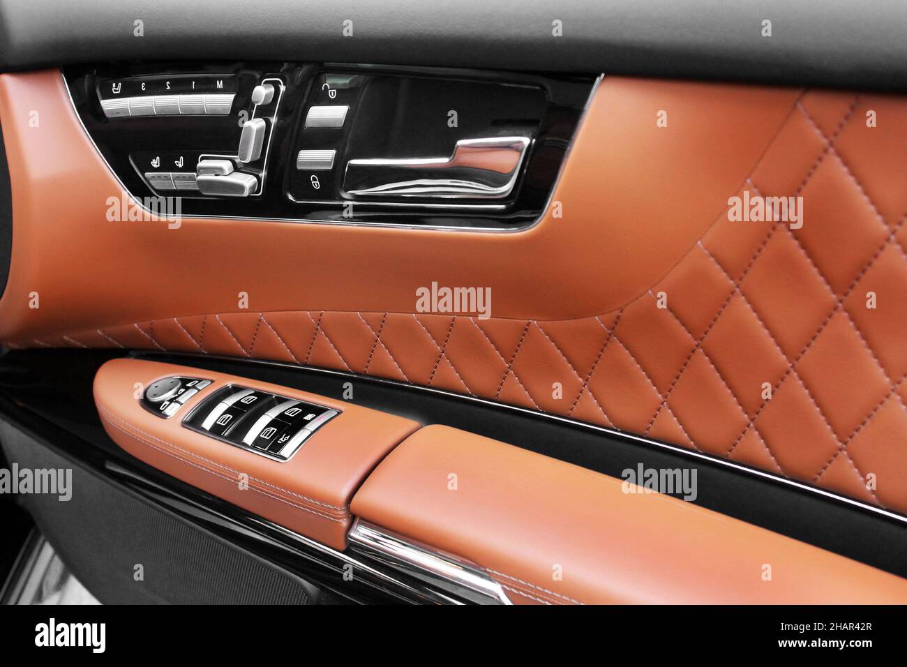 Car interior luxury service. Car interior details Stock Photo - Alamy