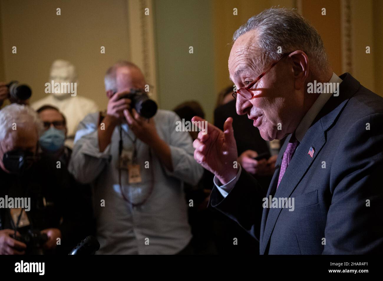 Washington, USA. 14th Dec, 2021. Senator Chuck Schumer (D-N.Y.), the Senate Majority Leader ...