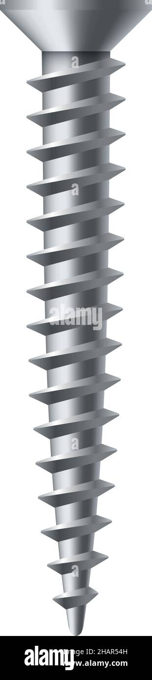 Flat head screw. Silver metal ridge fastener Stock Vector Image & Art ...
