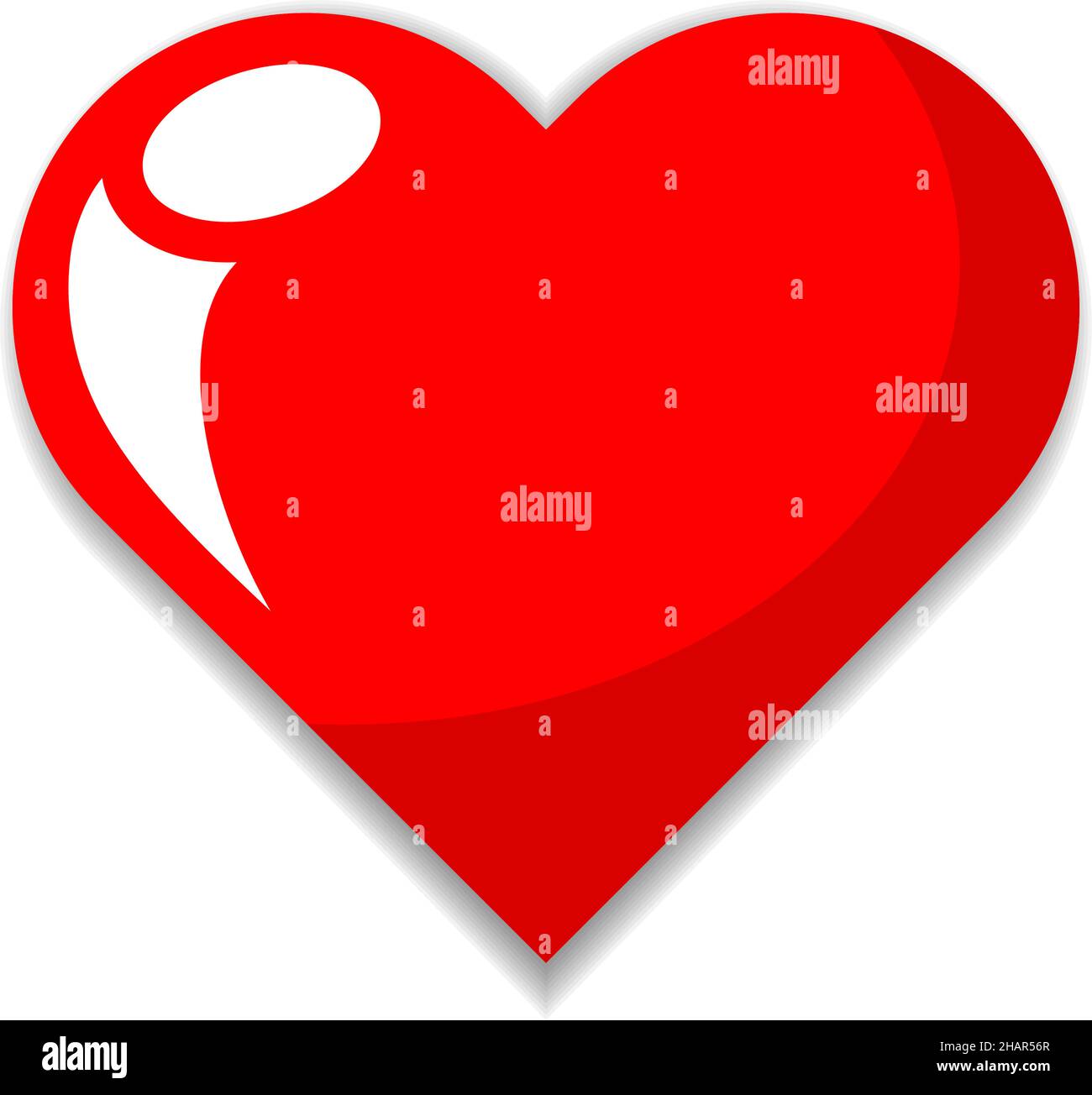 Valentine red heart shape icon. Vector on transparent background Stock ...