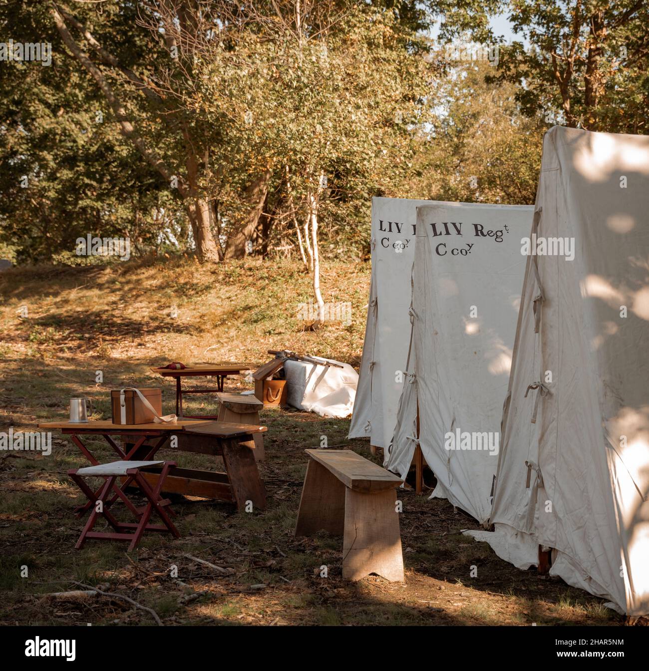 Revolutionary war camp Stock Photo - Alamy