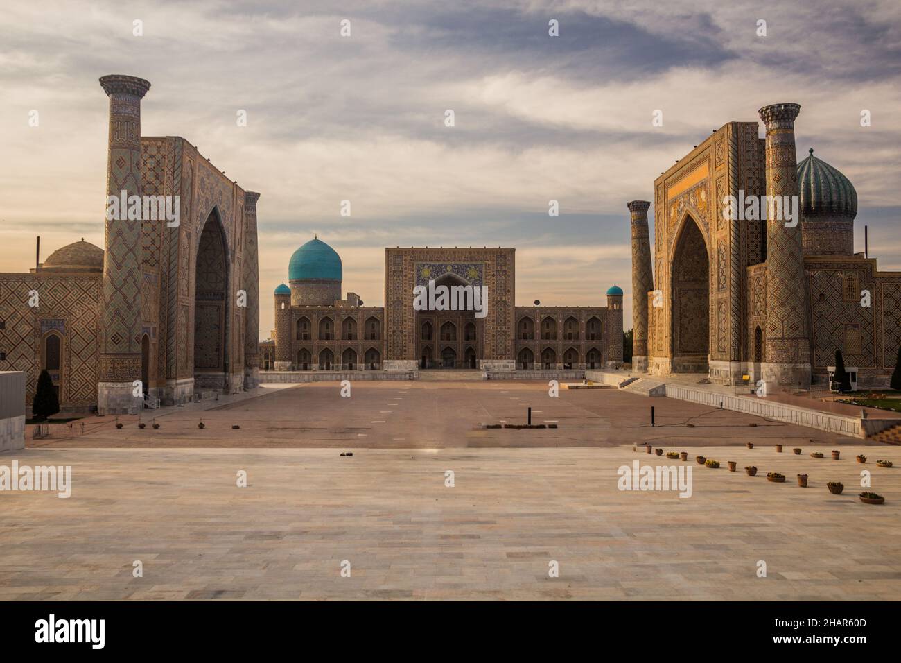 Registan Square, famous complex in Samarkand, Uzbekistan Stock Photo ...