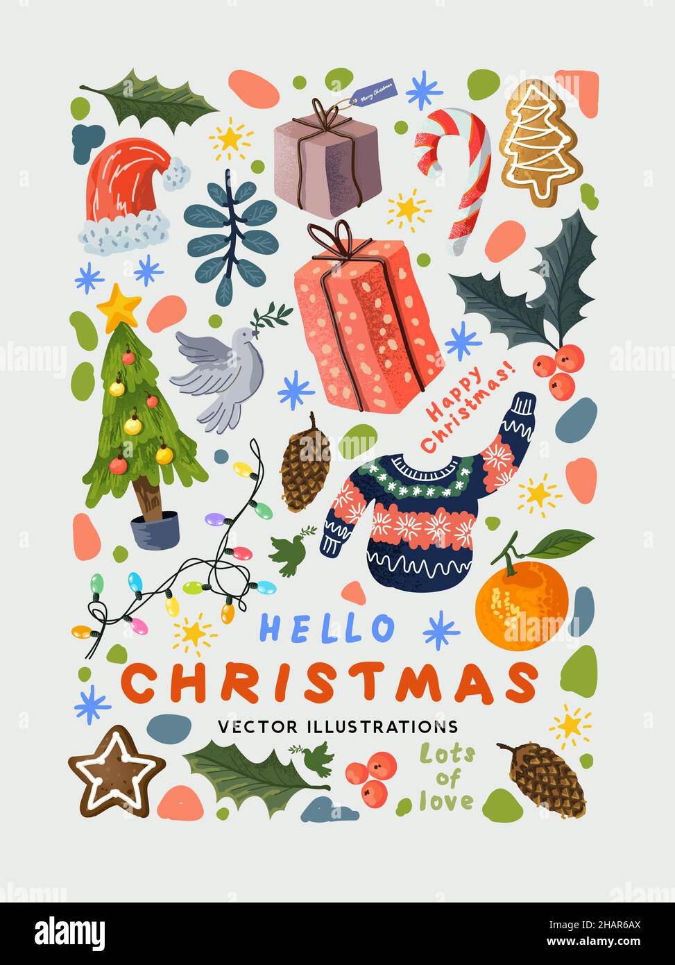 Winter and christmas season hand made decoration designs including ...