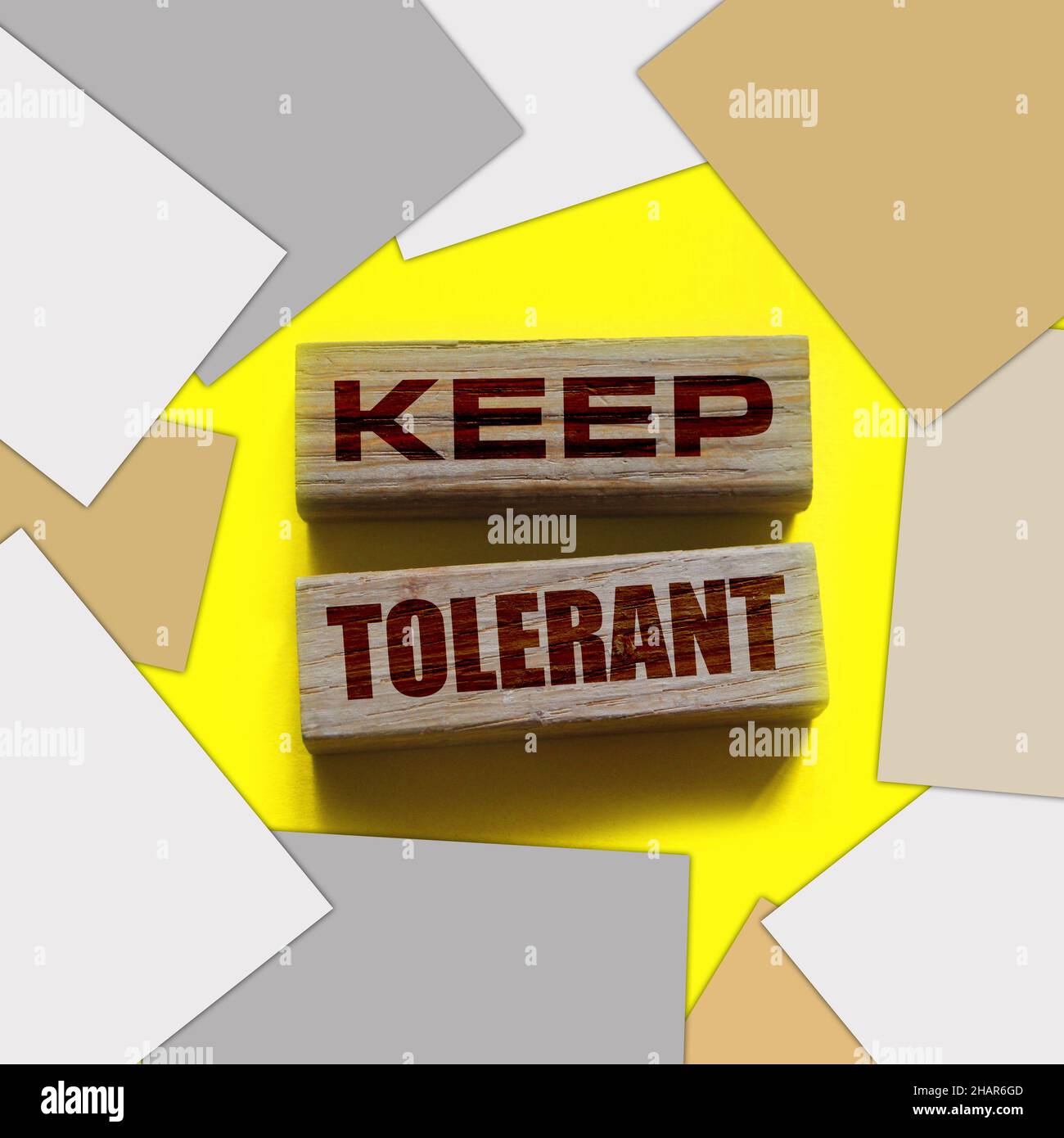 Wooden Blocks With The Text Keep Tolerant Tolerance Diversity Social And Business Teamwork