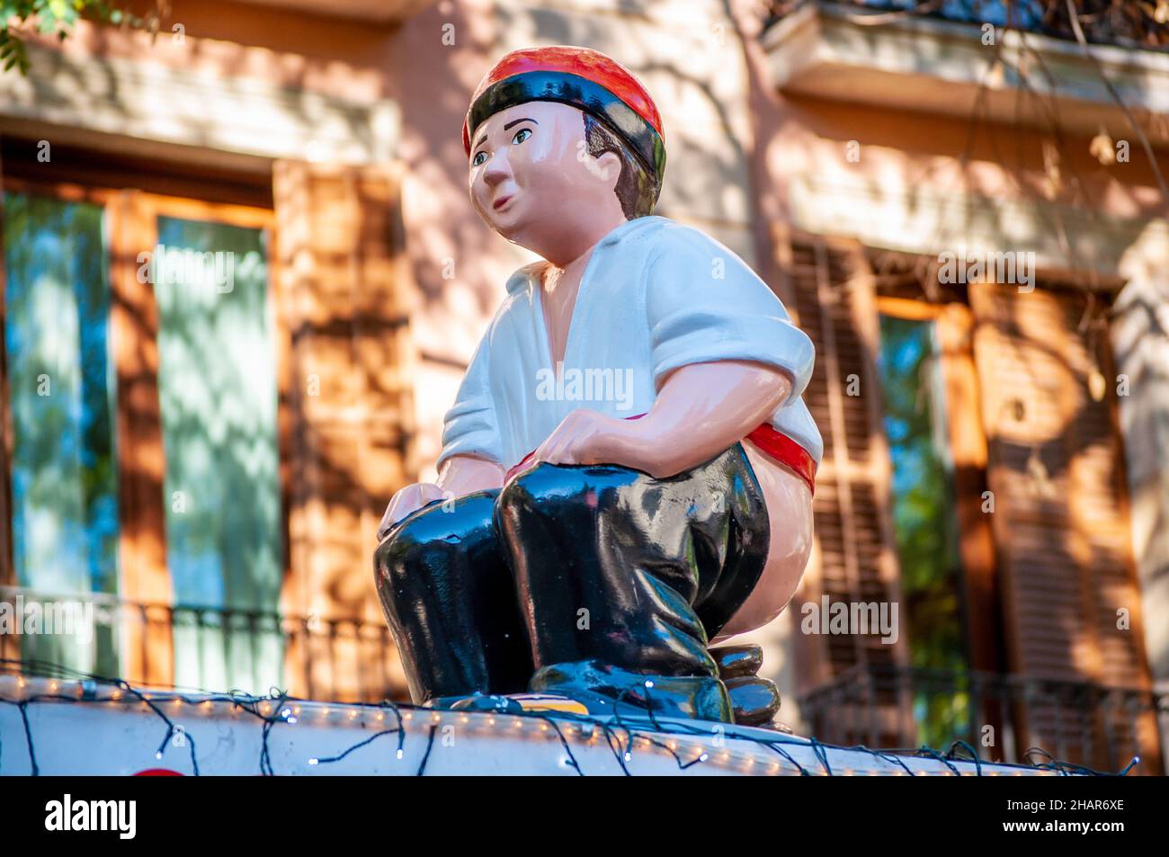 Christmas caganer statue, figurine of pesebre, man pooping Stock Photo ...