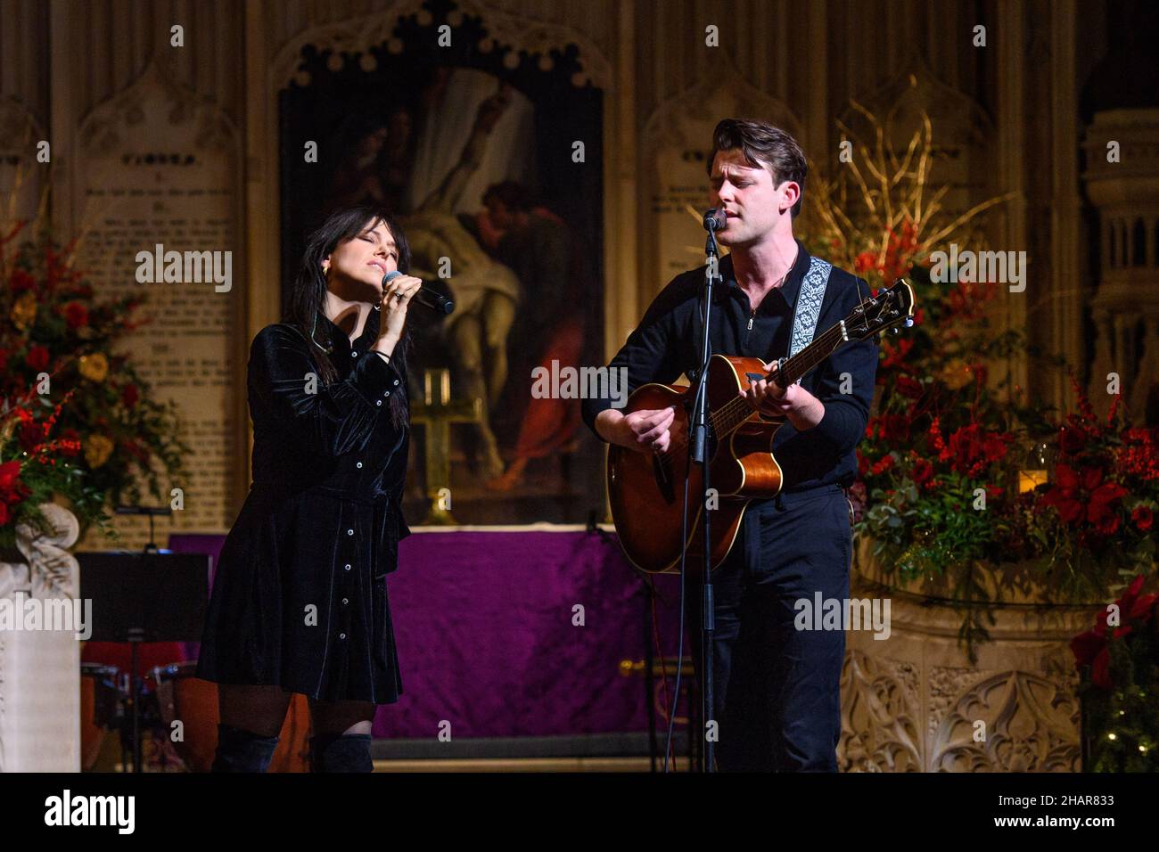 EDITORIAL USE ONLY Imelda May and Niall McNamee perform at a Christmas ...