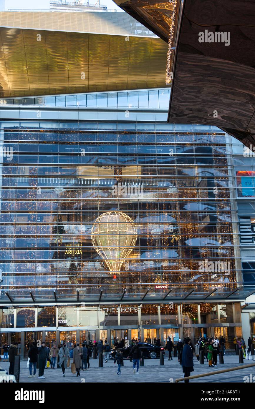 Shine Bright light display during the holiday season in The Shops at Hudson Yards, New York City ...