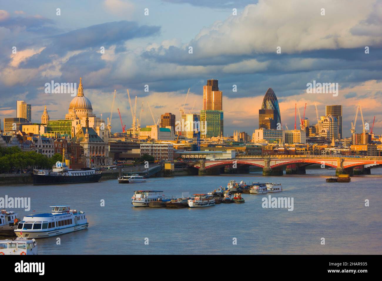 London cityscape along the Thames River, London, United Kingdom Stock ...