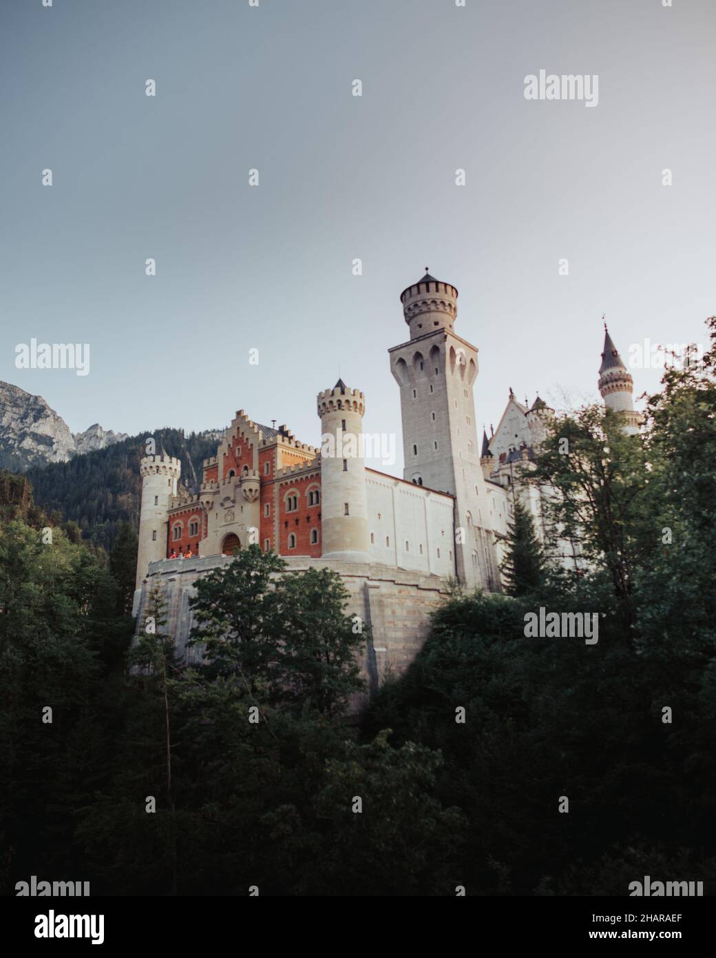 Beautiful shot of Neuschwanstein Castle on a mountain in Germany Stock ...