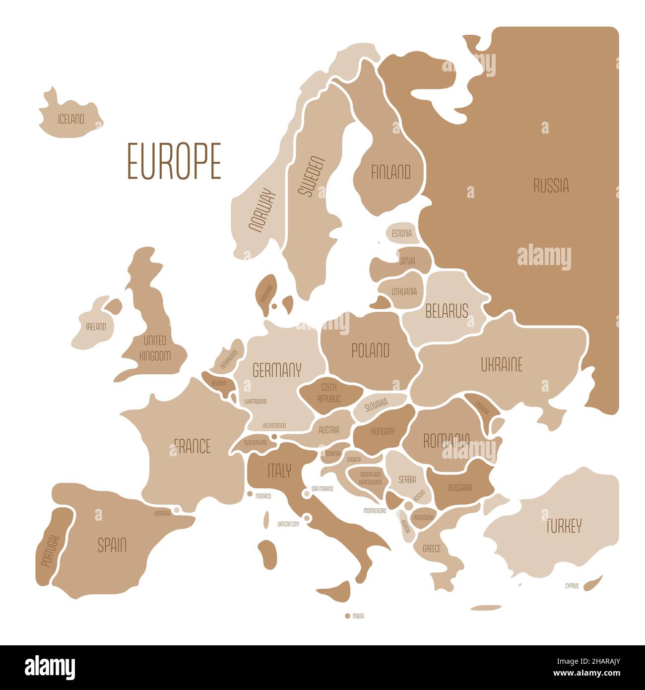 Simplified smooth map of Europe Stock Vector Image & Art - Alamy