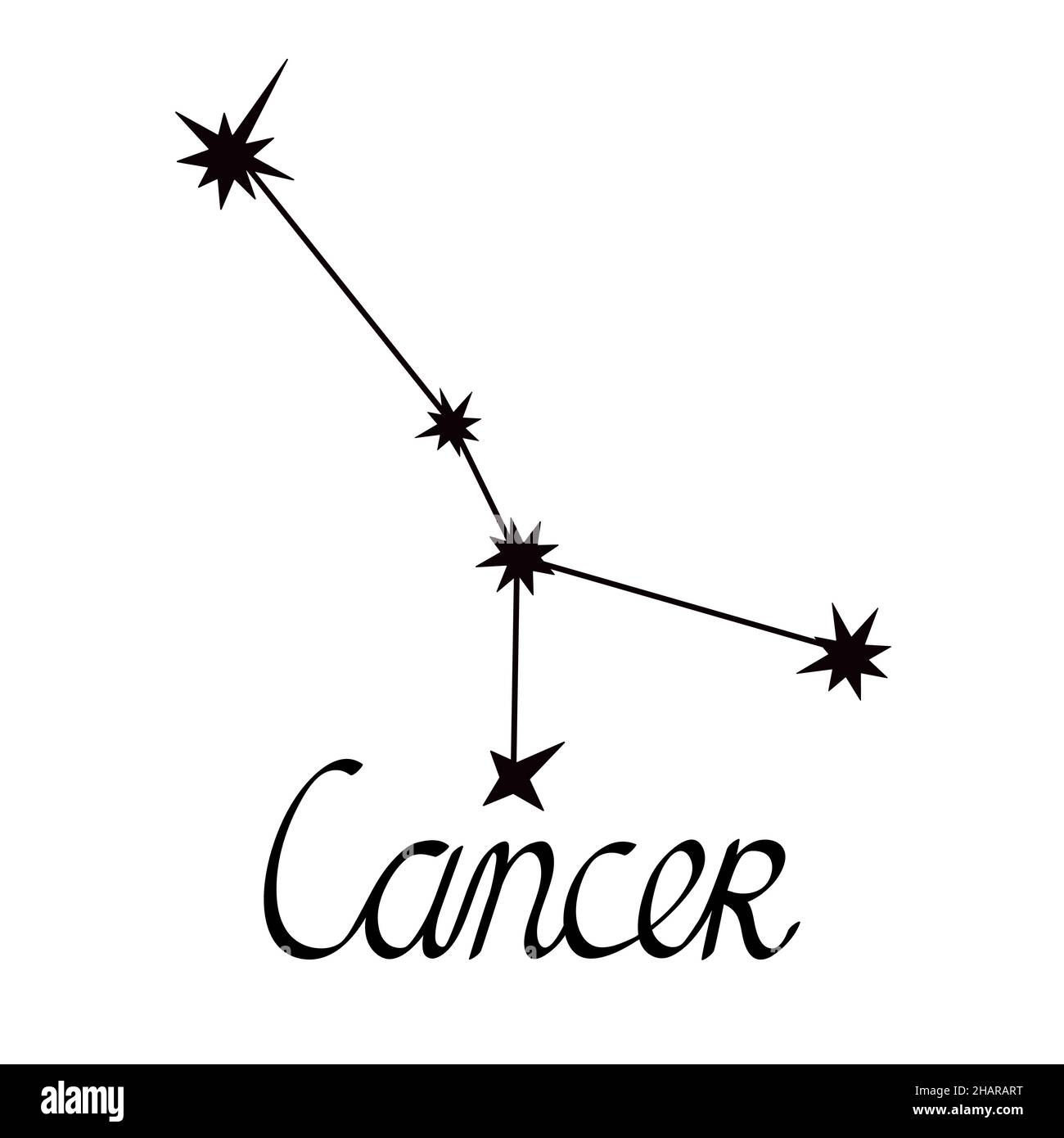 Zodiac Constellation Collection Simple Vector Illustration Cancer