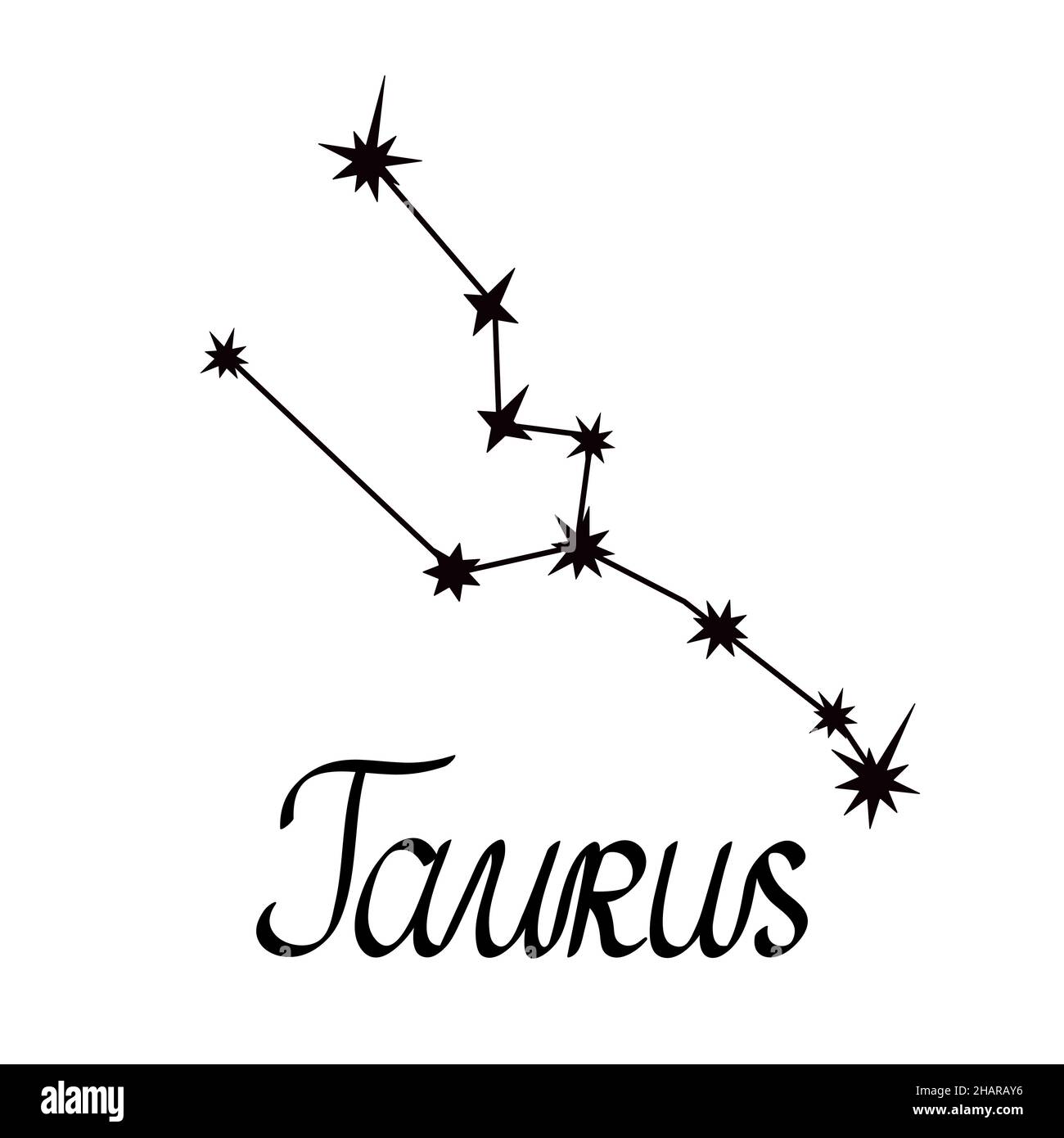Zodiac constellation collection simple vector illustration, Taurus ...