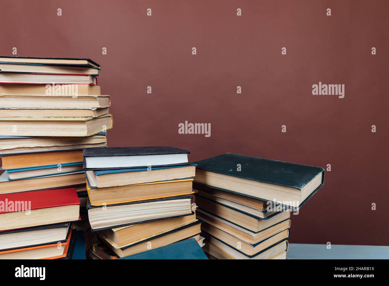 many educational books for college university studies as a background ...