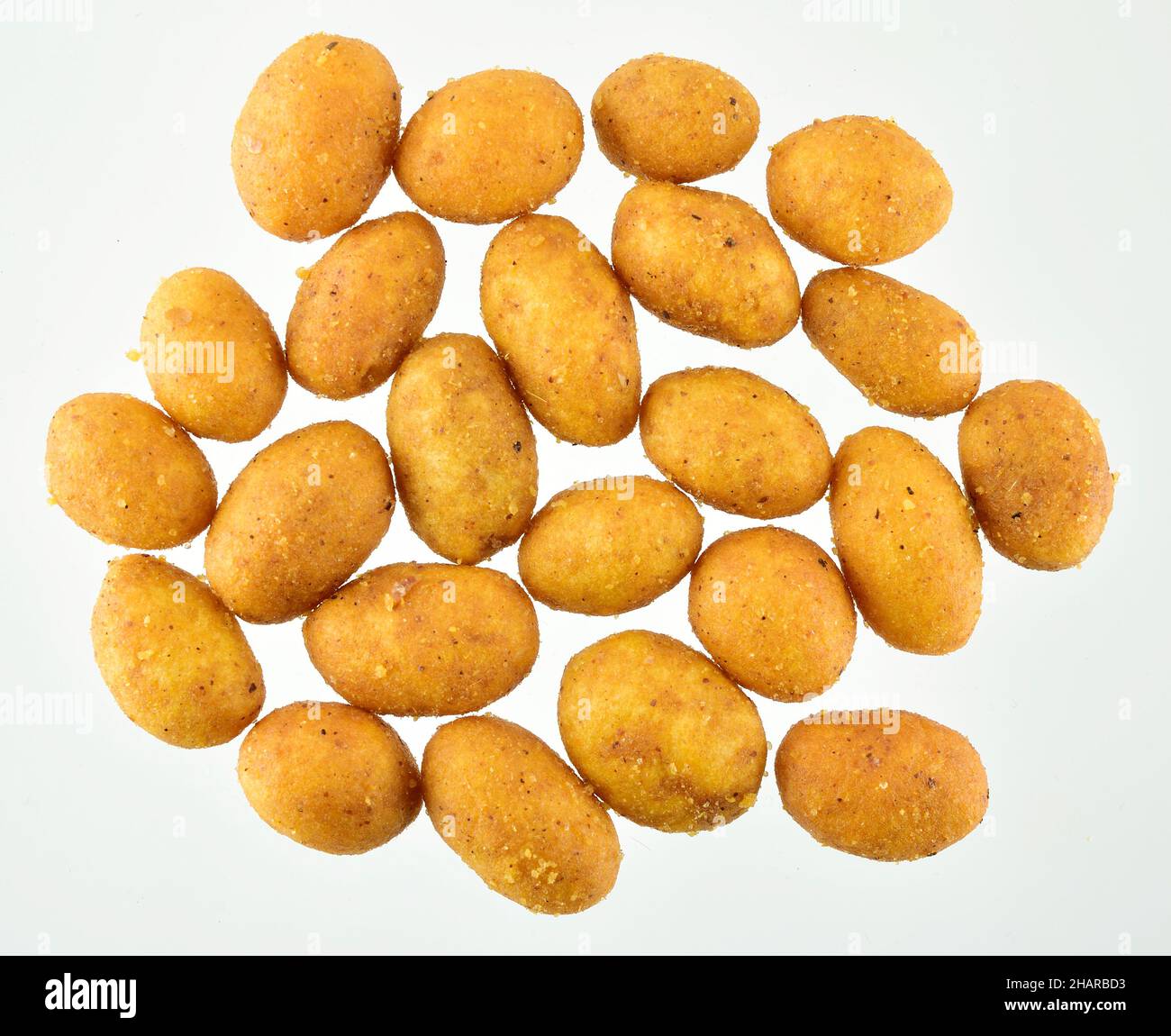Crunchy Coated Peanuts on White Background Stock Photo - Alamy