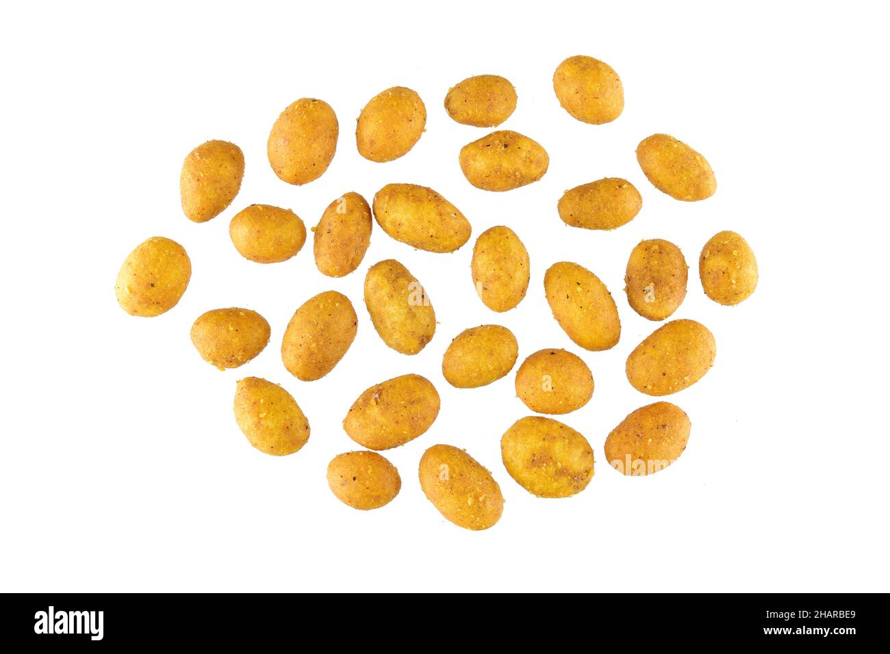 Top View of Coated Peanuts Isolated on White Background with Clipping ...