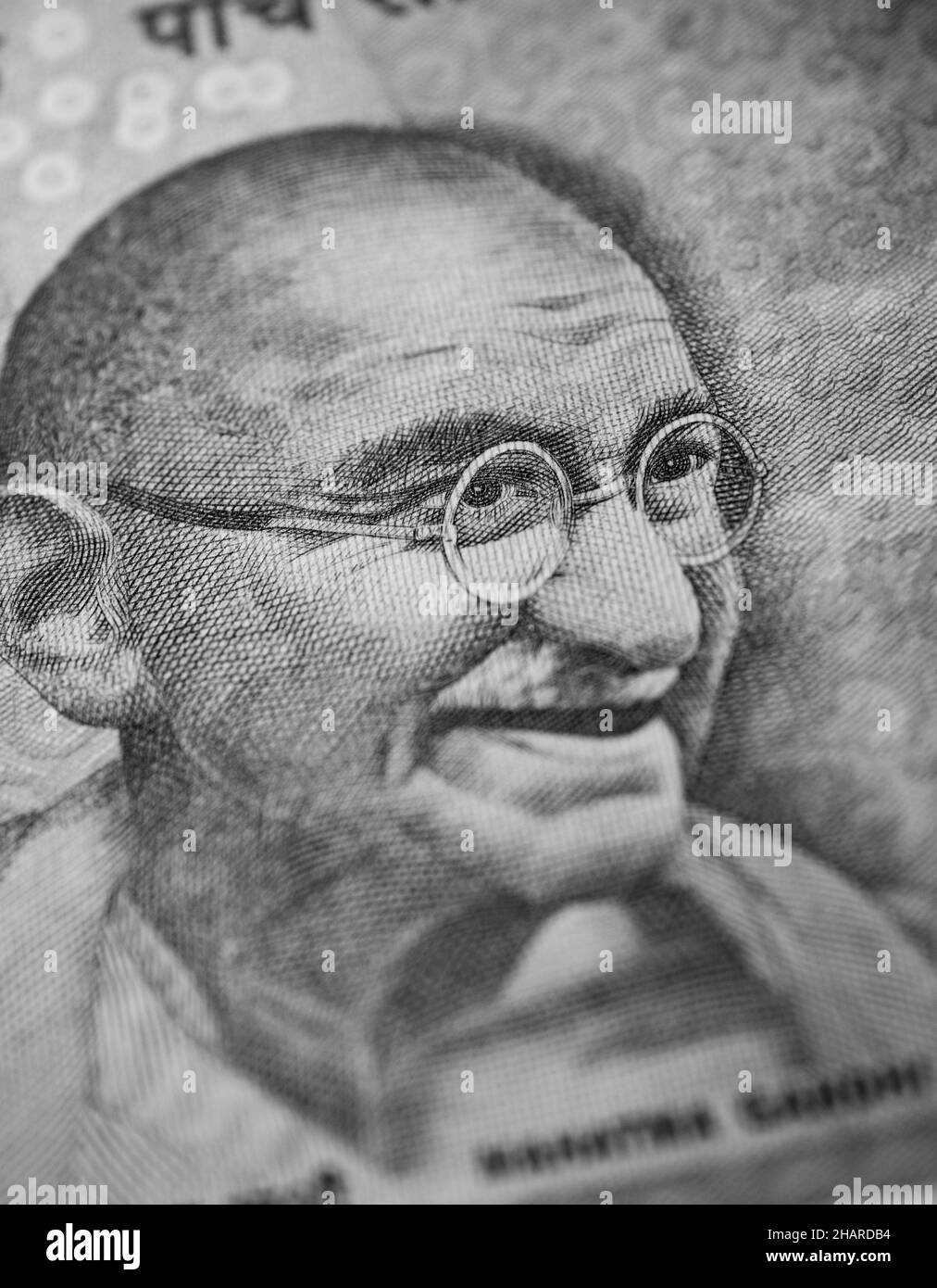 India rupee note pay Black and White Stock Photos & Images - Alamy