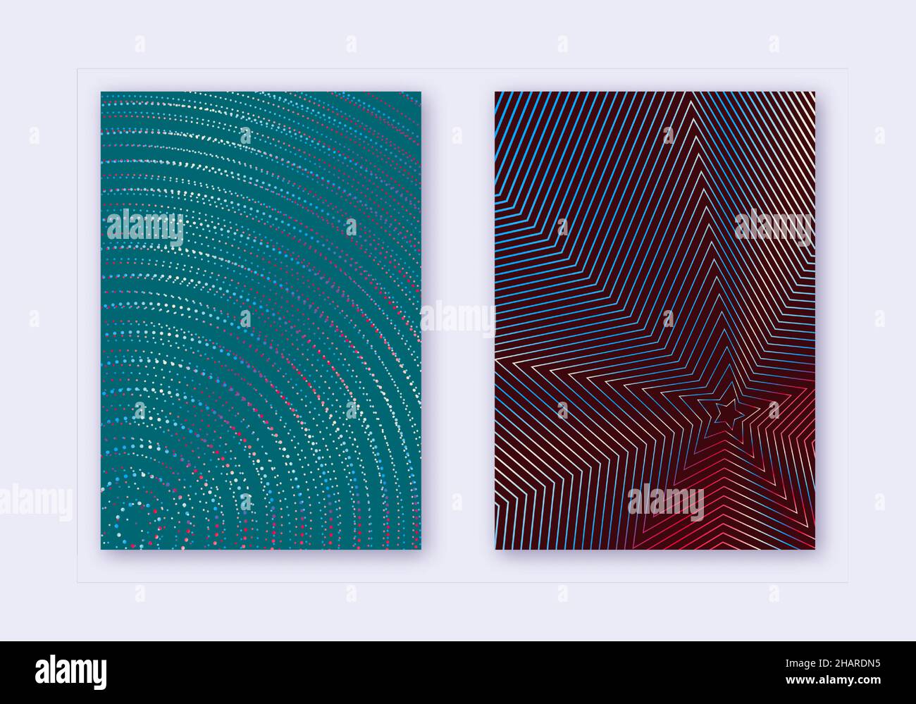 Cover design template set. Abstract lines modern brochure layout. Red ...