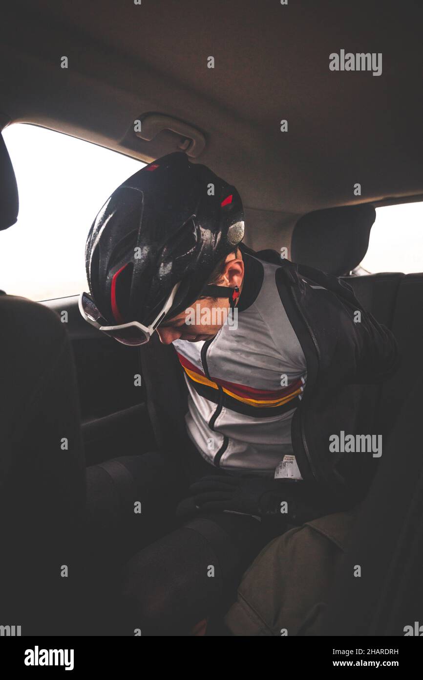 Inside car cyclist hi-res stock photography and images - Alamy