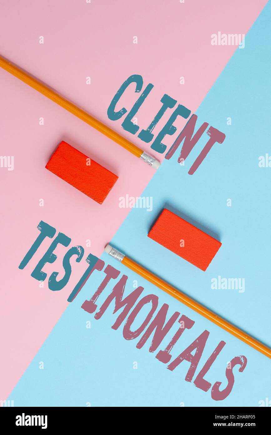 Conceptual caption Client Testimonials. Business idea Written ...