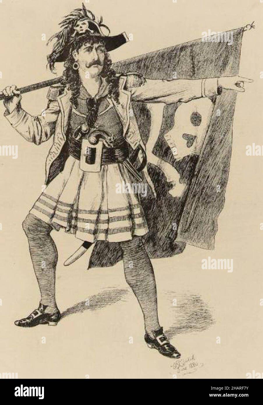 Drawing of Richard Temple as the Pirate King Stock Photo - Alamy