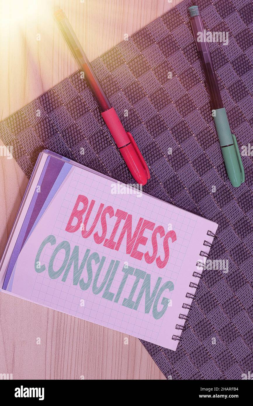 Inspiration showing sign Business Consulting. Business concept Blends Practice of Academic ...