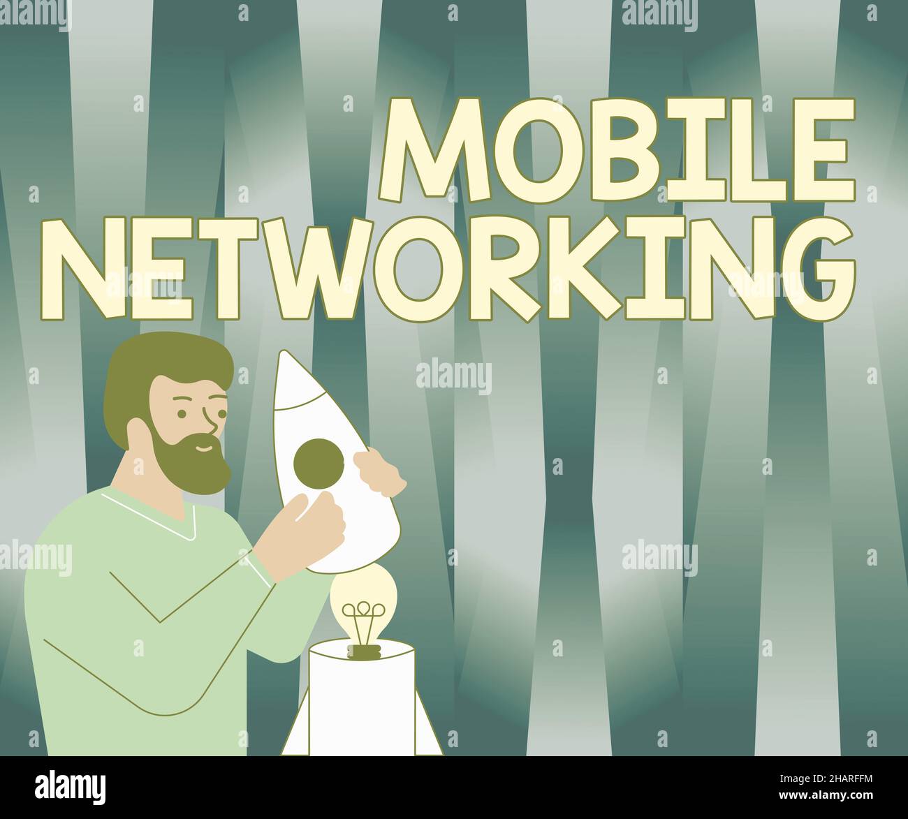 Conceptual display Mobile Networking. Business approach Communication ...