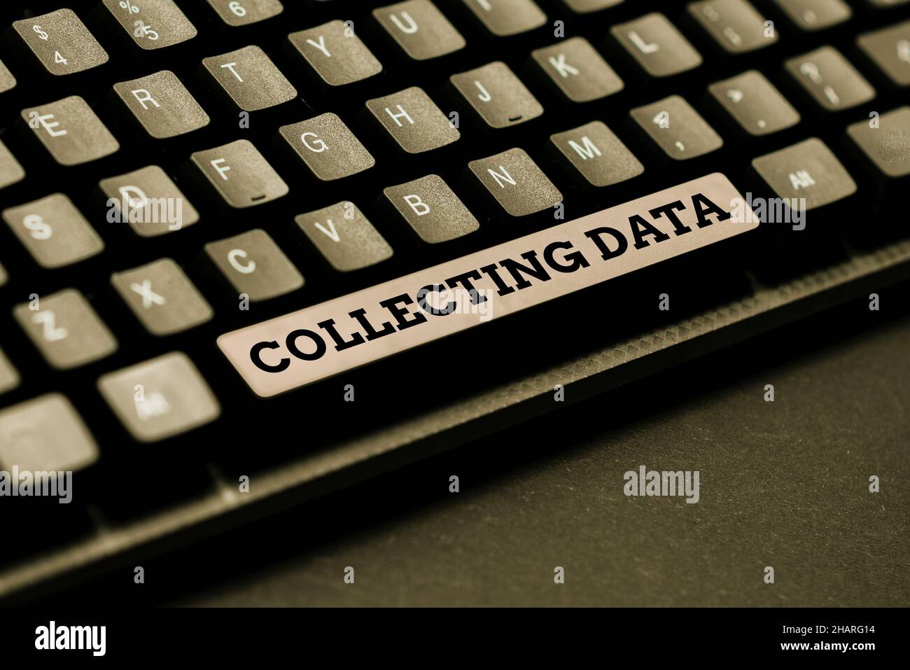Handwriting text Collecting Data. Concept meaning Gathering and ...