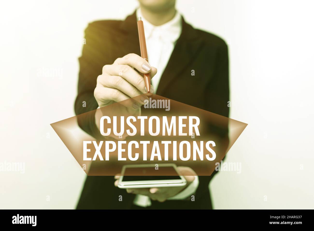 Conceptual caption Customer Expectations. Business overview Benefits a ...