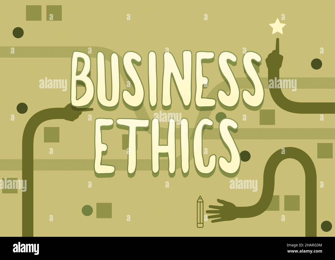 Text showing inspiration Business Ethics. Business showcase Moral ...