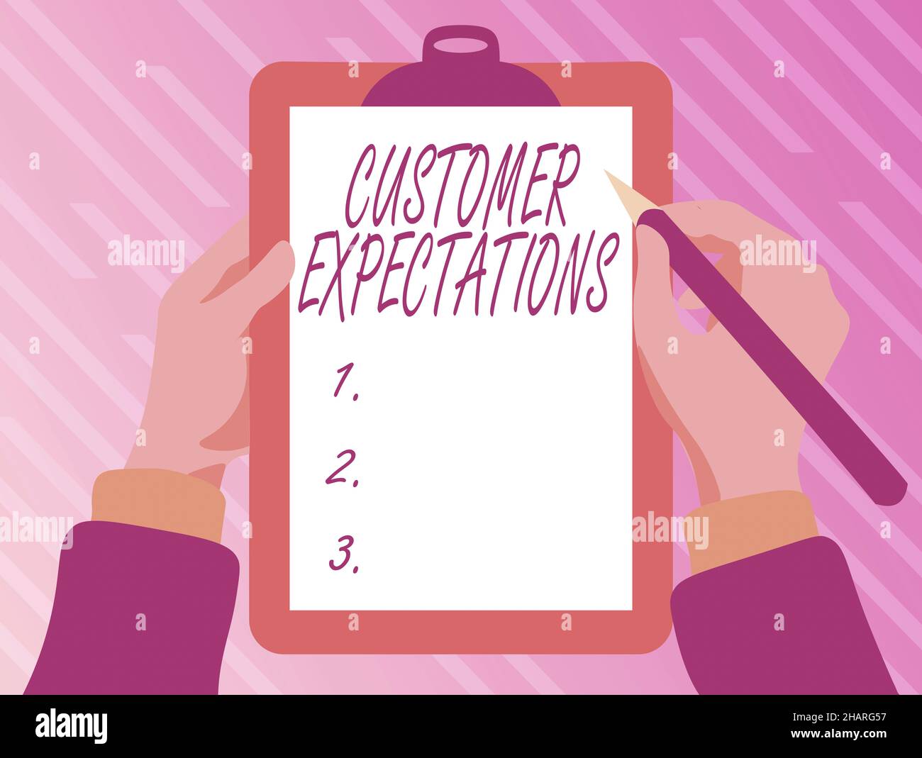 Hand writing sign Customer Expectations. Word Written on Benefits a ...