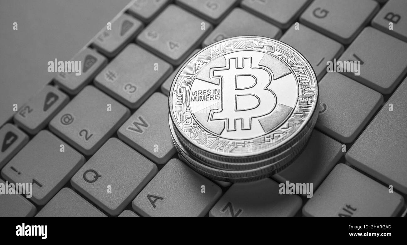 Bit coin Black and White Stock Photos & Images - Alamy