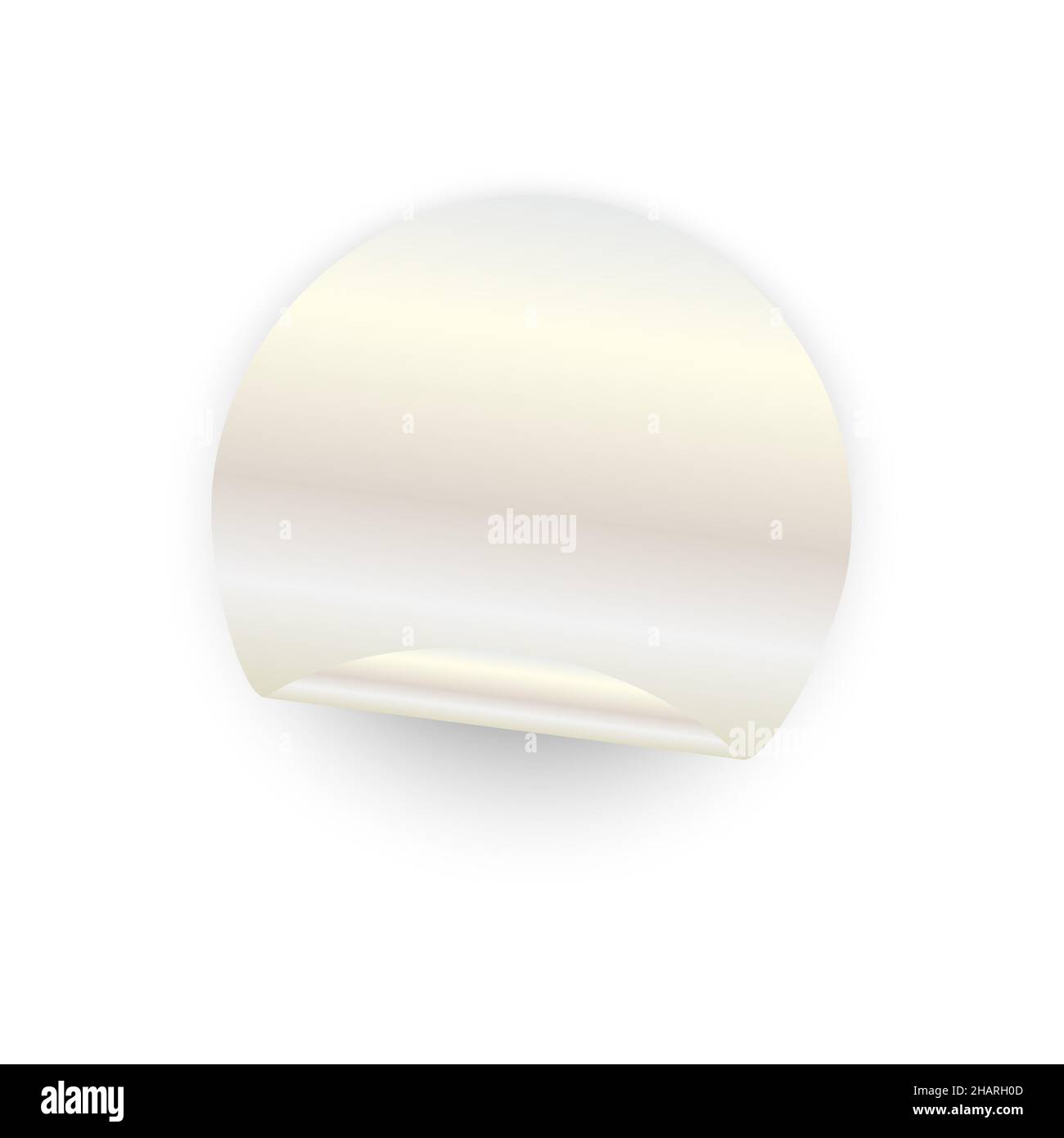 Round paper sticker template with bent edge with shadow isolated Stock ...
