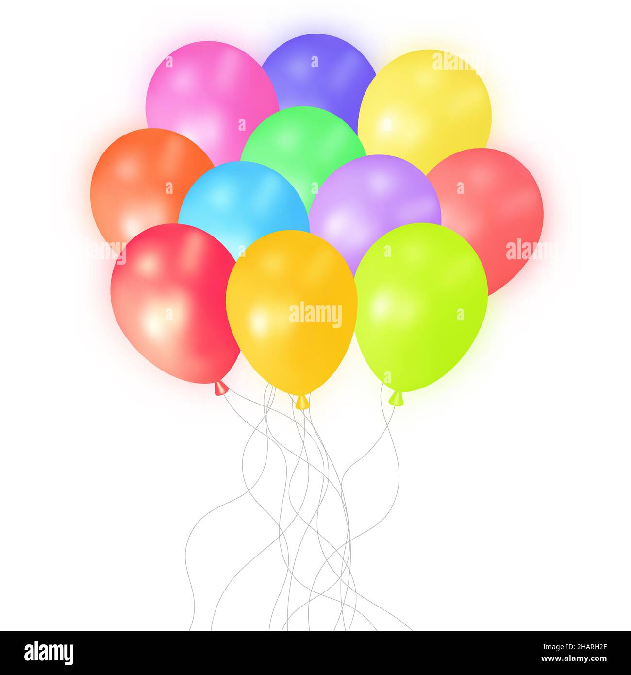 Set realistic orange balloons Cut Out Stock Images & Pictures - Alamy