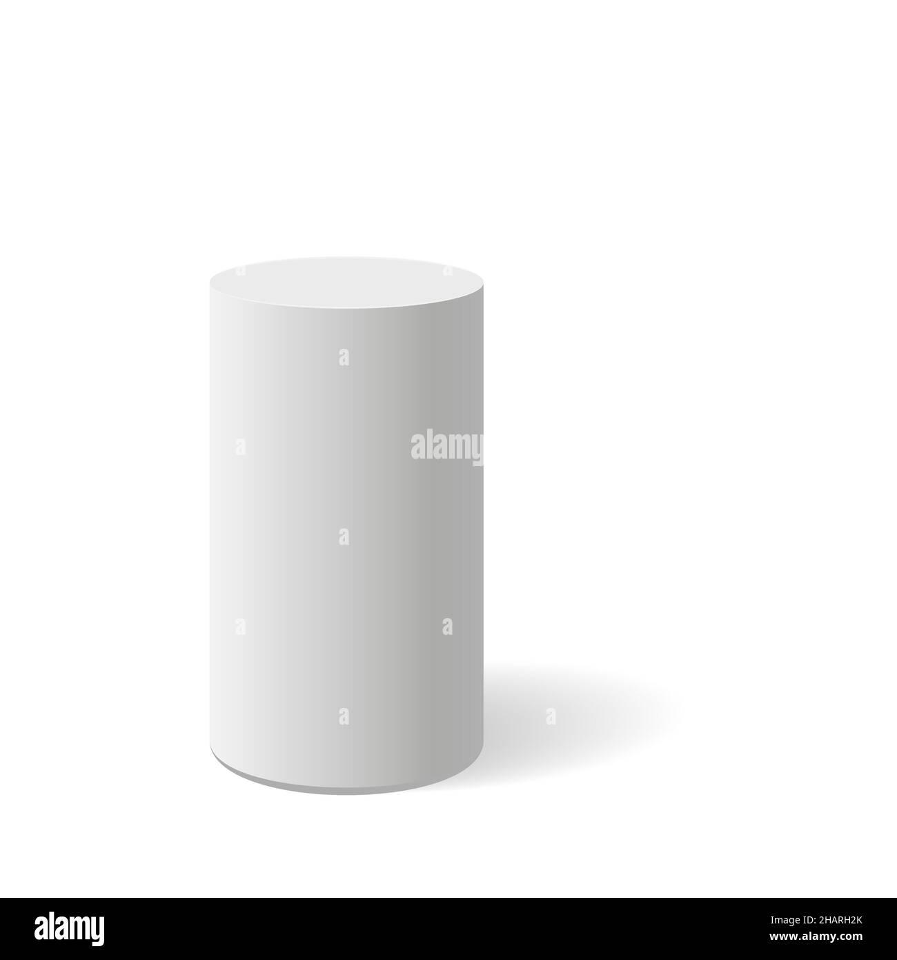 Light gray cylinder template isolated on white background. 3D object ...