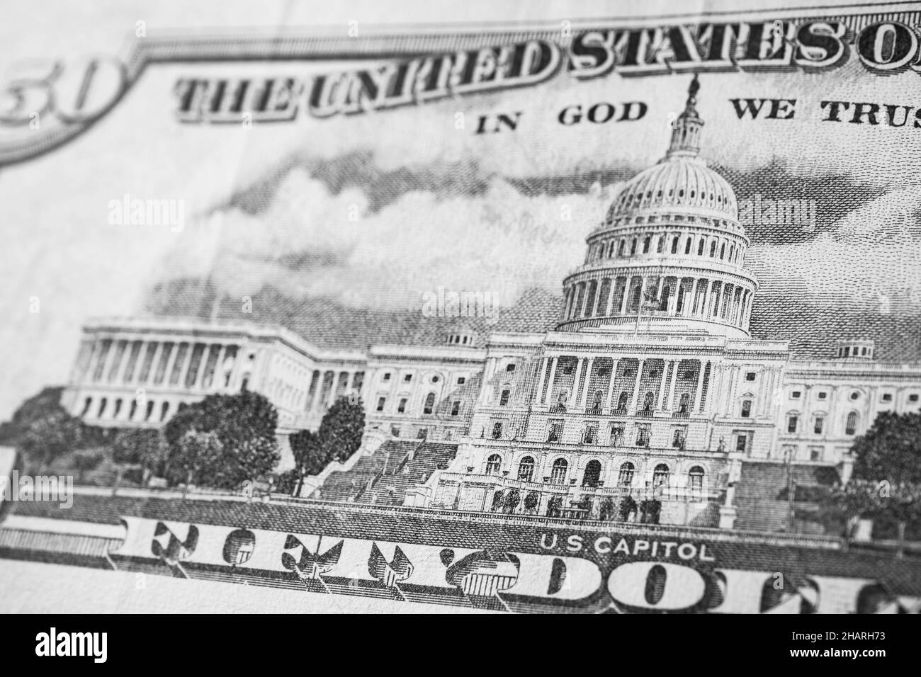 American hundred dollar banknote Black and White Stock Photos & Images ...