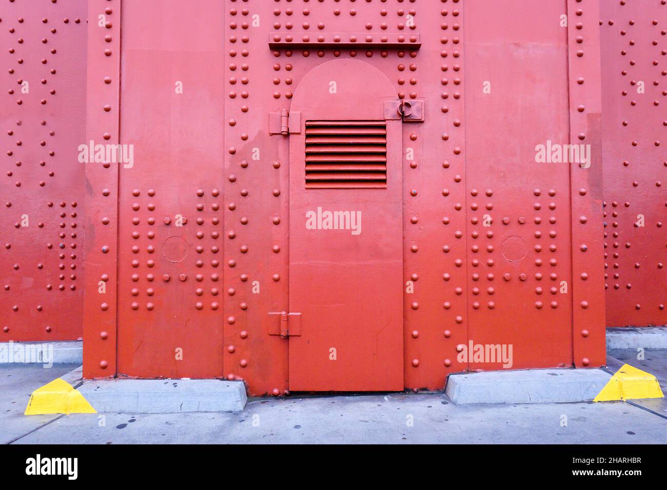 Riveted tower door at the Golden Gate Bridge in San Francisco, USA ...