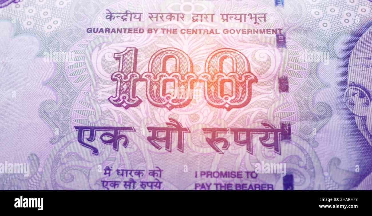 Macro Close up of Indian Currency Note Stock Photo - Alamy