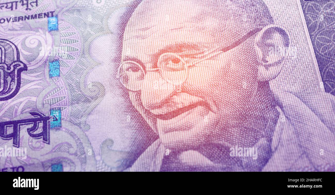Macro Close up of Indian Currency Note Stock Photo - Alamy