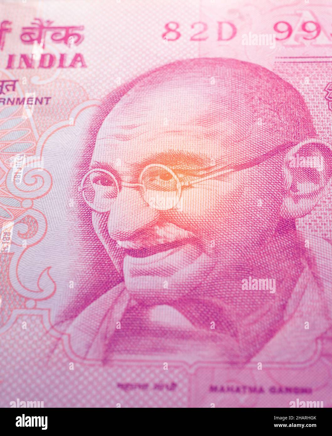 Macro Close up of Indian Currency Note Stock Photo - Alamy