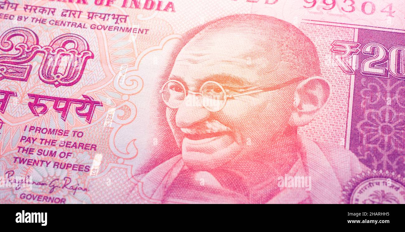 Macro Close up of Indian Currency Note Stock Photo - Alamy