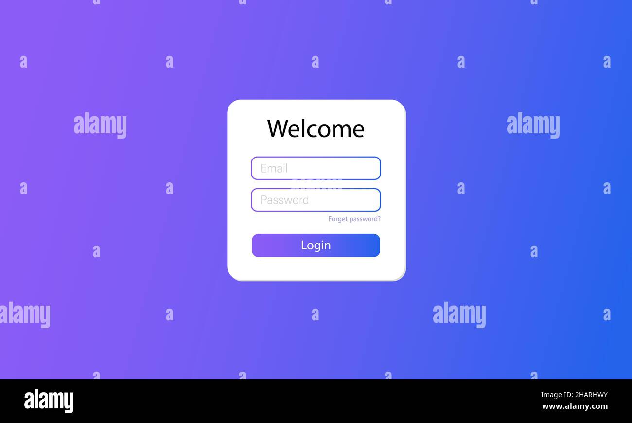 The login form for the website. The user interface template. Vector ...