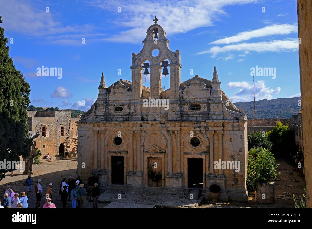 View of Arkadi Monastery, an Eastern Orthodox monastery, southeast of ...