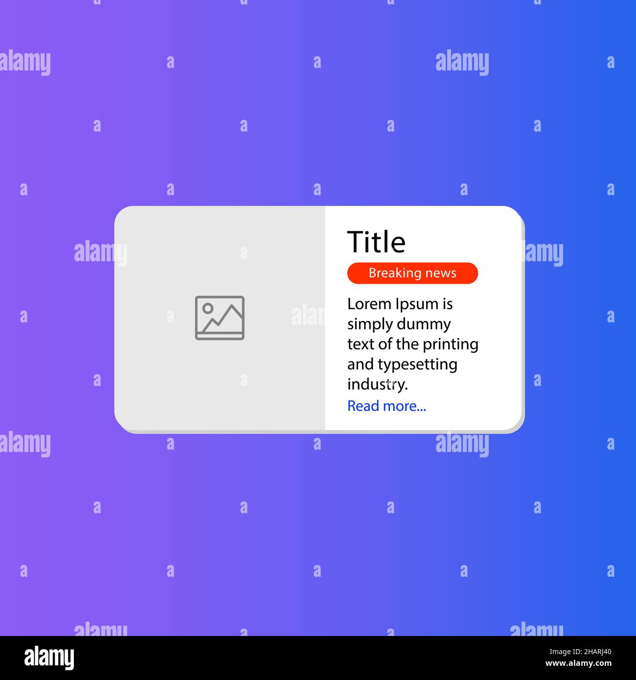 A news or article card for a website. Web interface template. User ...