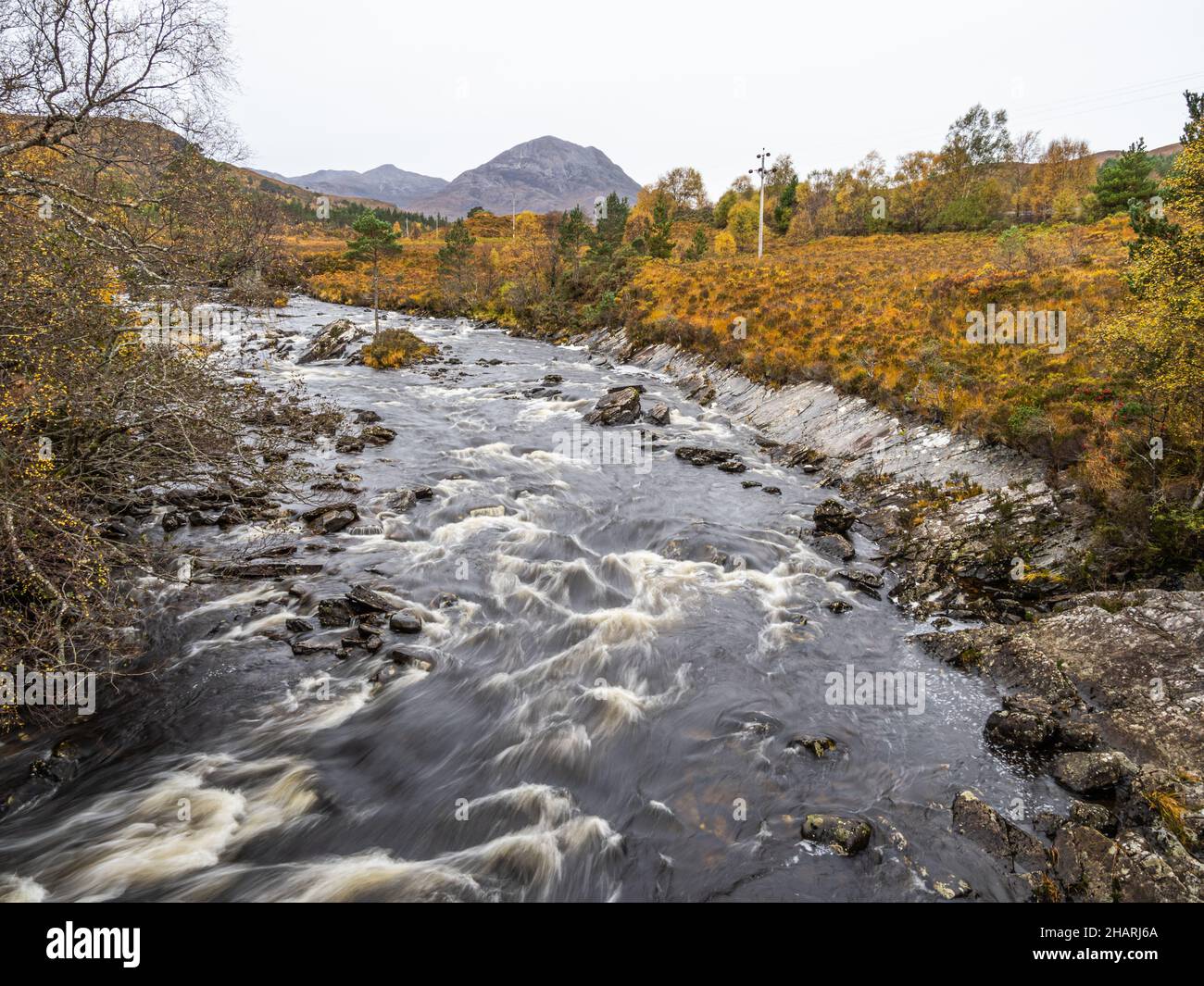 River A'Ghairbhe, running from Loch Clair to Kinlochewe along the side ...