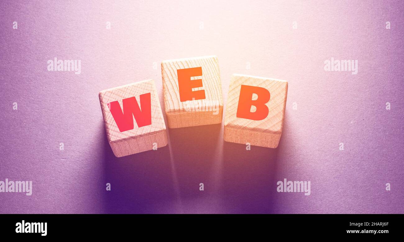 Web Word Written on Wooden Cubes Stock Photo - Alamy